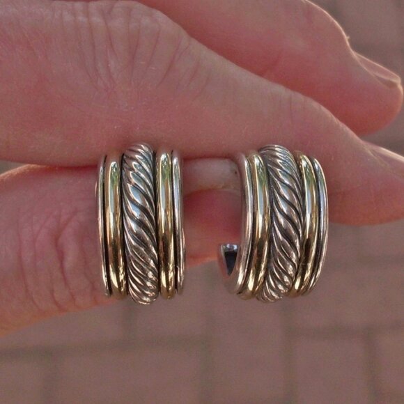 David Yurman | Jewelry | Retired David Yurman Cable Classic Hoop Earrings 4k925 Dy Backs | Poshmark